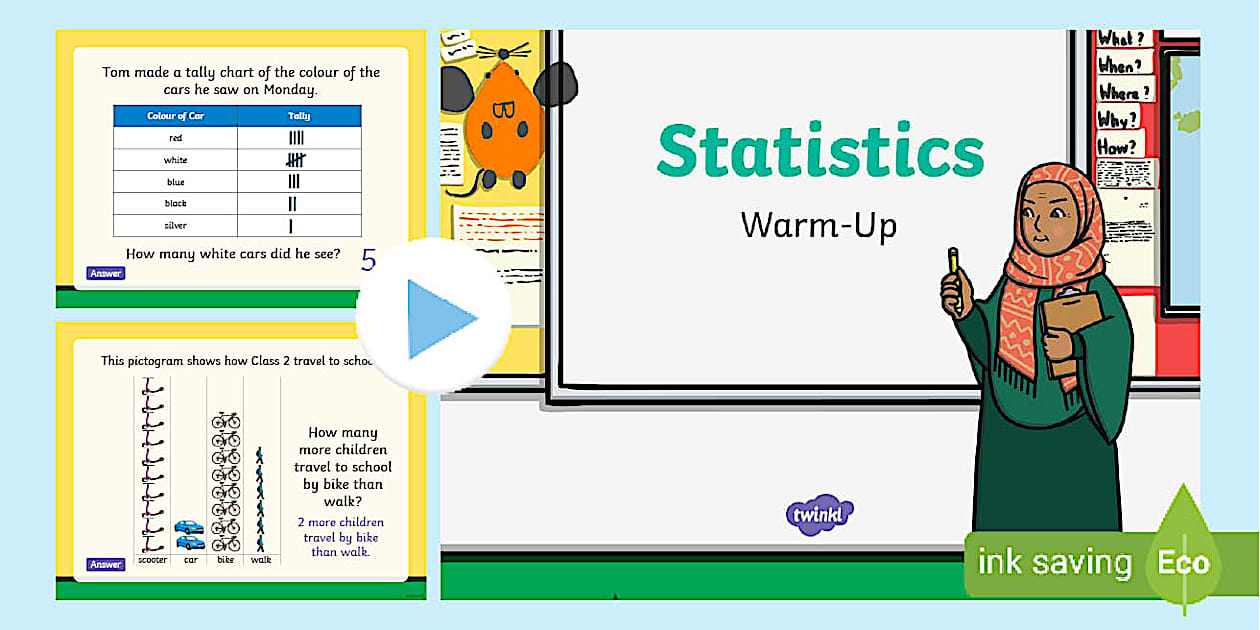 Year 2 Statistics Maths Warm-Up PowerPoint (teacher made)
