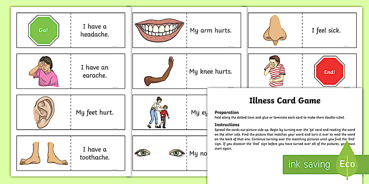 Different Illnesses Card Game (teacher made) - Twinkl