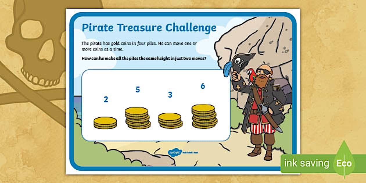 A4 KS1 Pirate Treasure Maths Challenge Poster (teacher made)