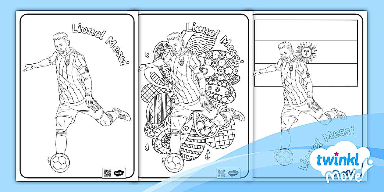 Lionel Messi Colouring Pages - Football - Twinkl Move PE