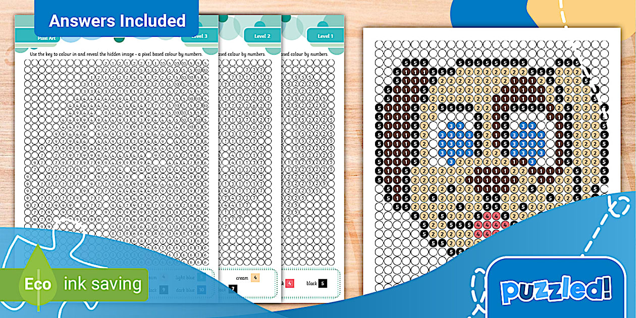 Pets Pixel Art Colouring Puzzle Pack (teacher made) - Twinkl