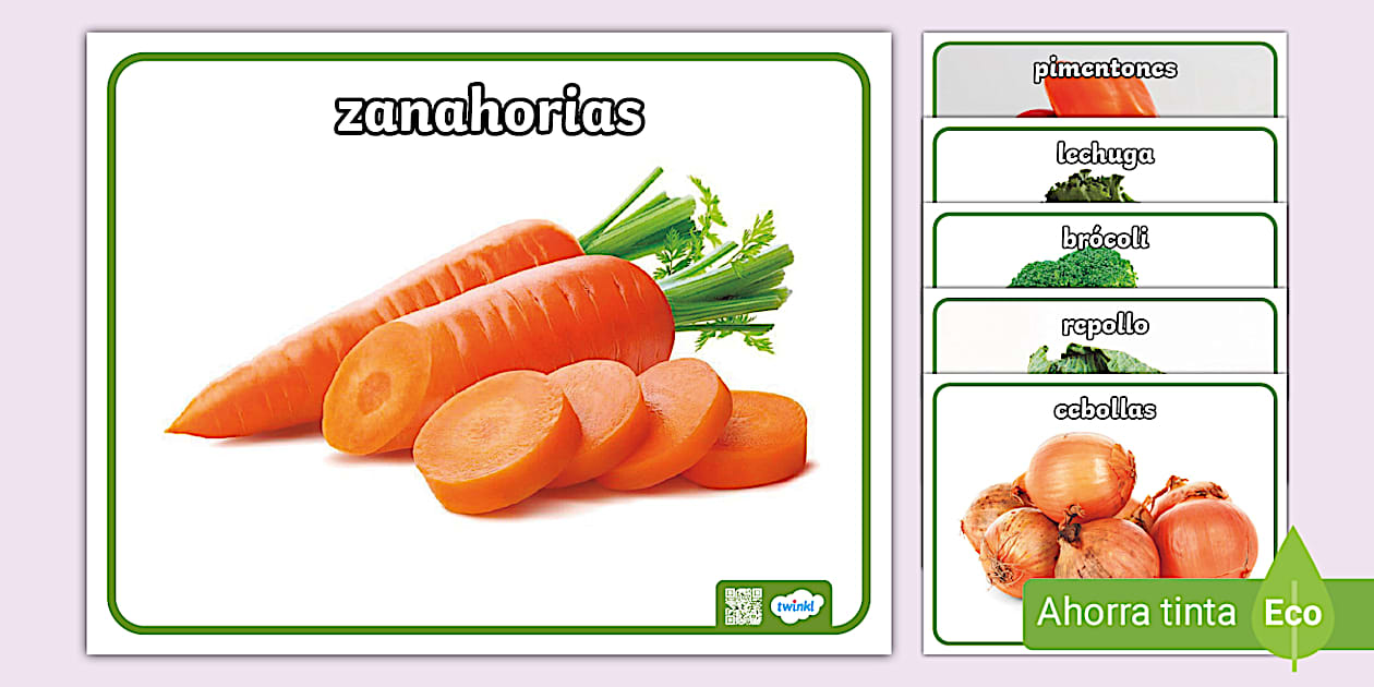Tarjetas de Vocabulario: Fotos de Verduras - Twinkl