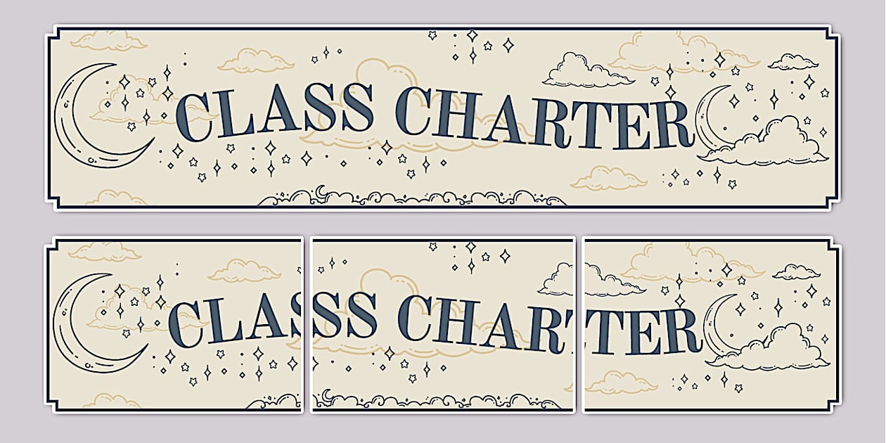 Celestial-Themed Class Charter Display Banner (Teacher-Made)
