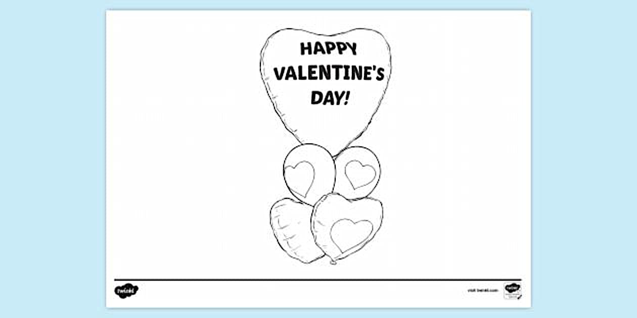 Online Colouring Page Valentine's Day | Colouring Sheets