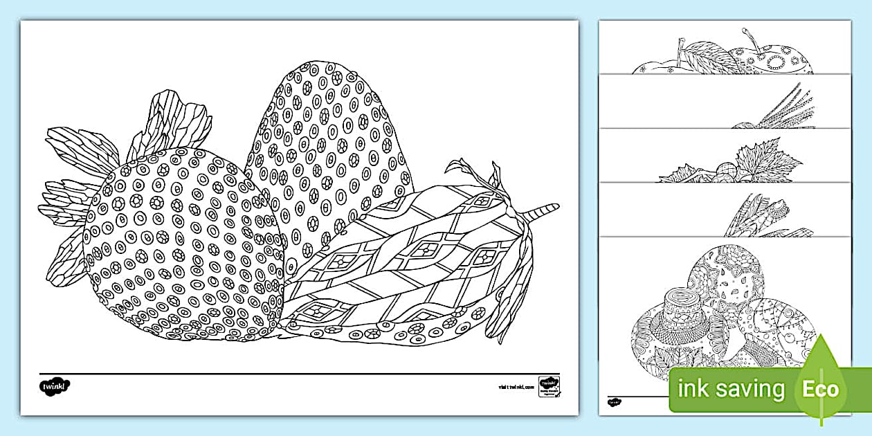 KS2 Healthy Eating Mindfulness Colouring Pages - Twinkl