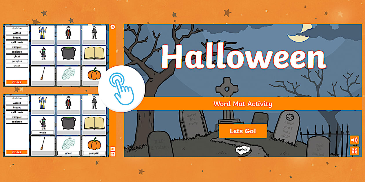 Interactive Halloween Word Mat Activity | Twinkl Go!