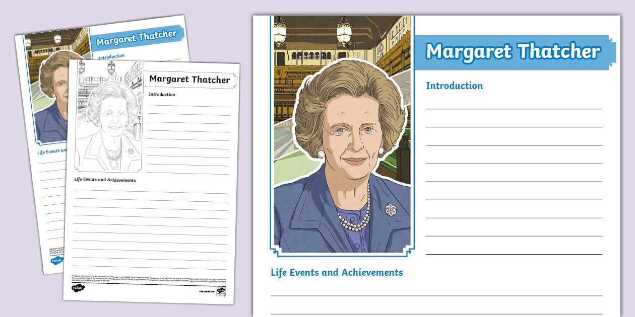 Margaret Thatcher Biography Template (Teacher-Made) - Twinkl