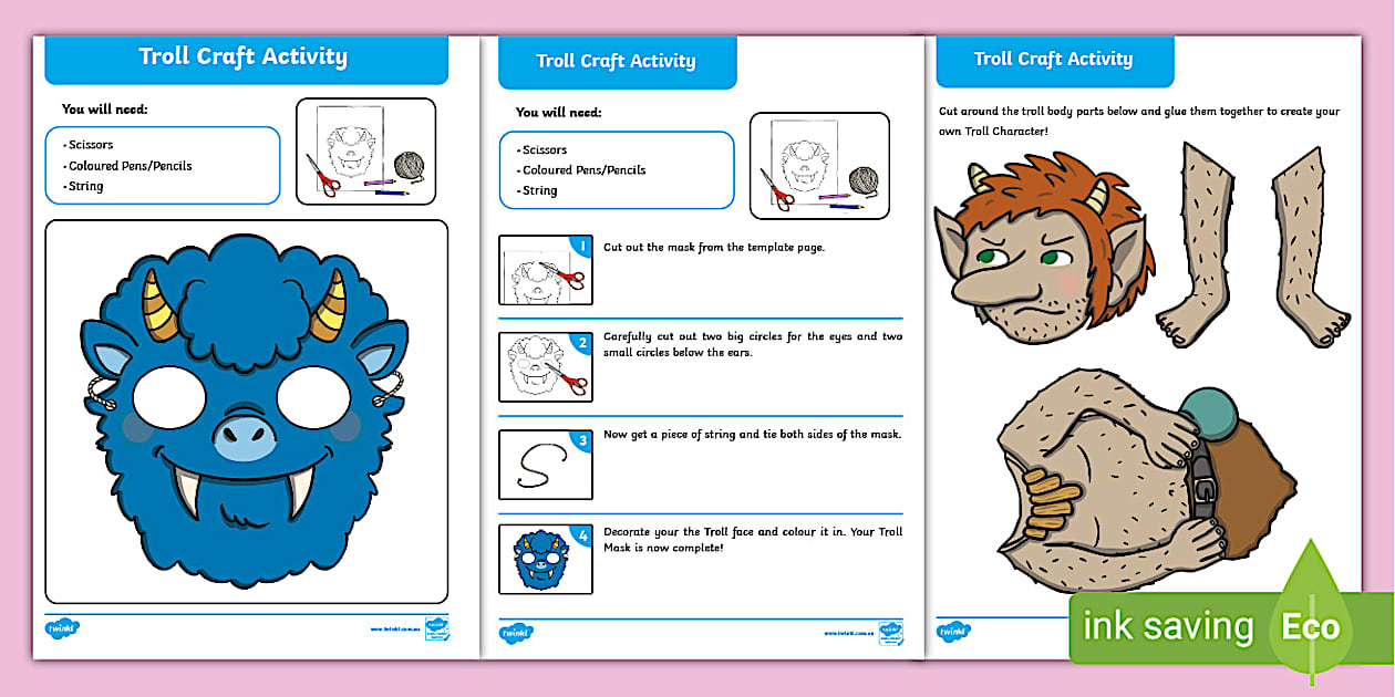 Trolls Craft Template | EYLF Learning Resource - Twinkl