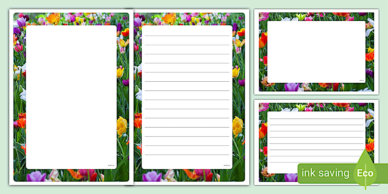 Spring Themed Border paper (teacher made) - Twinkl