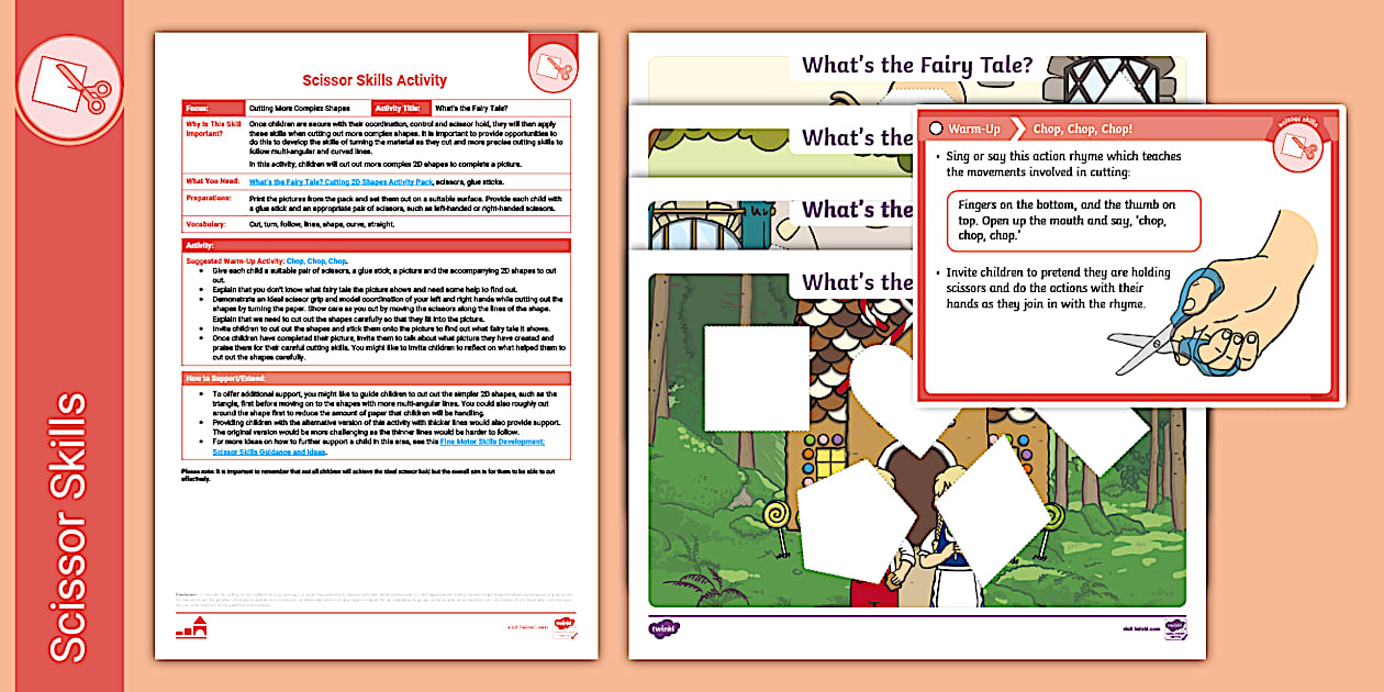 Fine Motor Scissor Skills Activity: What's the Fairy Tale?