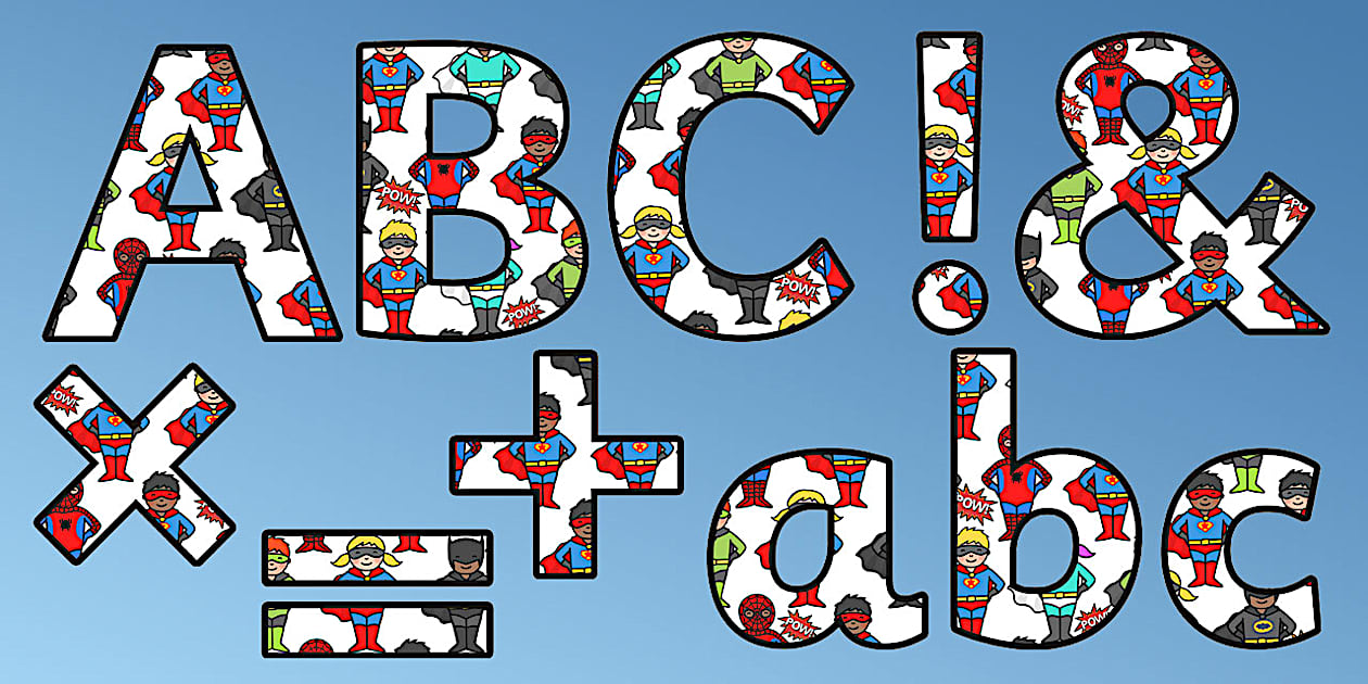 Superhero Themed Editable A4 Display Lettering - superheroes