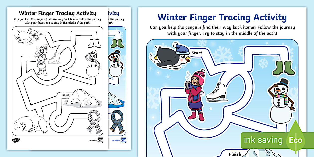 Winter Finger Tracing Activity (Teacher-Made) - Twinkl