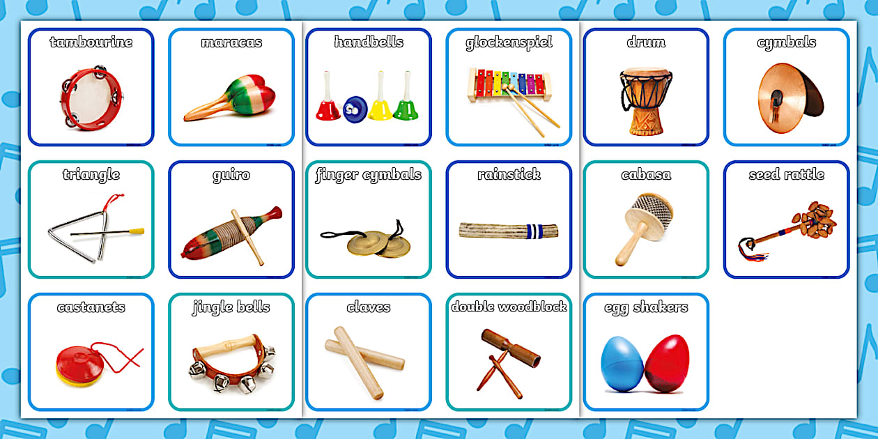 Classroom Percussion Photo Cards | Twinkl (teacher made)