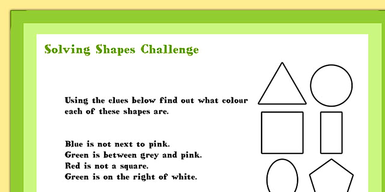 A4 KS1 Solving Shapes Maths Challenge Poster - Twinkl