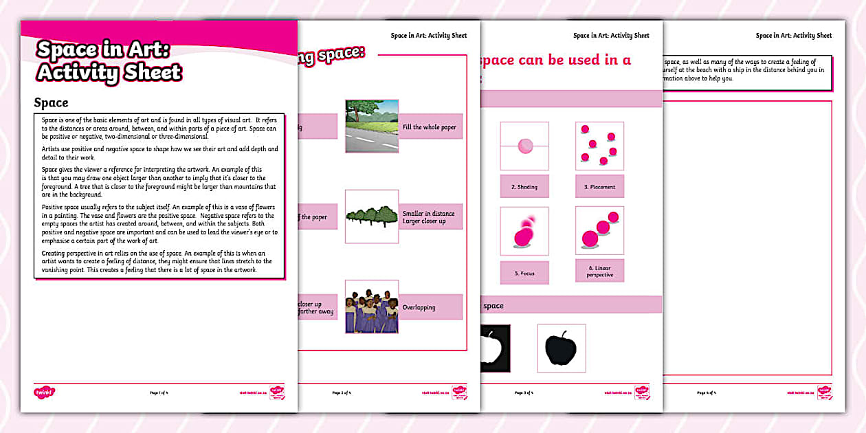 Space in Art - Activity Sheet (teacher made) - Twinkl