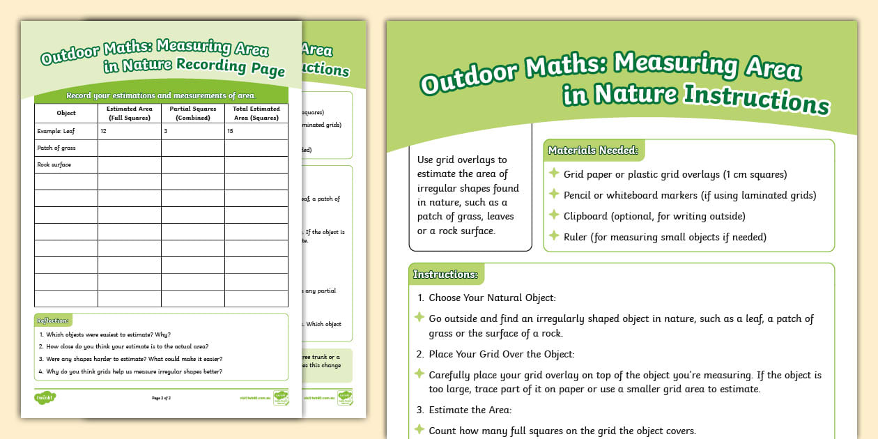 Outdoor Maths: Measuring Area in Nature - Twinkl