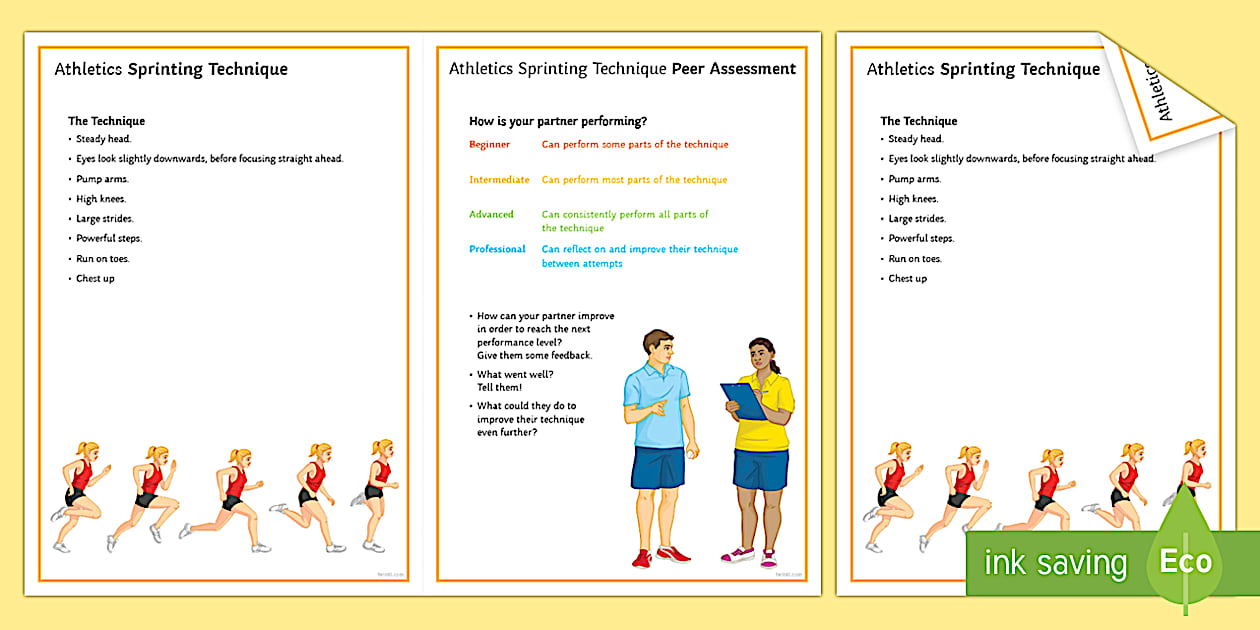 Athletics: Sprinting Techniques Card (teacher made) - Twinkl