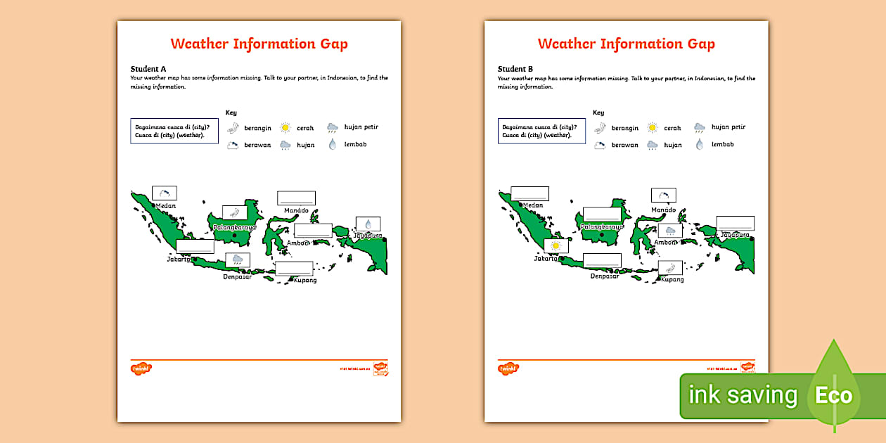Weather Report Information Gap - Indonesian (Teacher-Made)