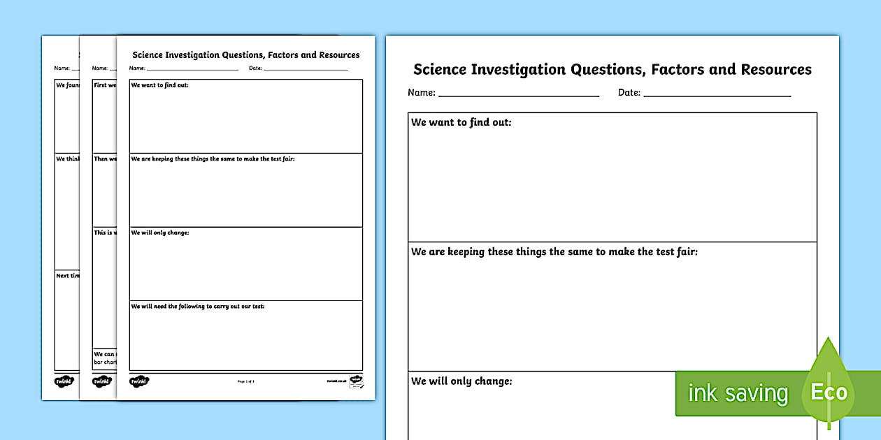 An Investigation Plan Template | Inquiry Skills | Twinkl