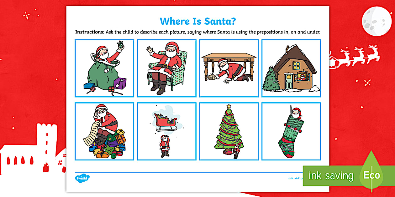 Where Is Santa? Worksheet / Worksheet - Twinkl