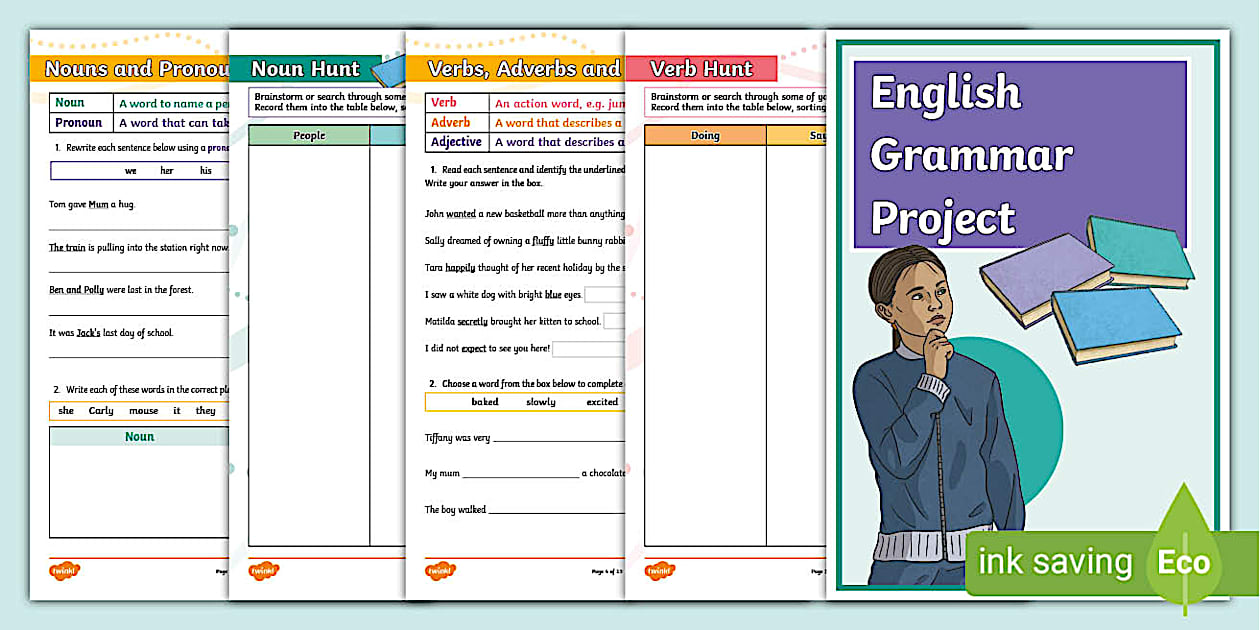 English Grammar Project Booklet - Primary Resources - Twinkl