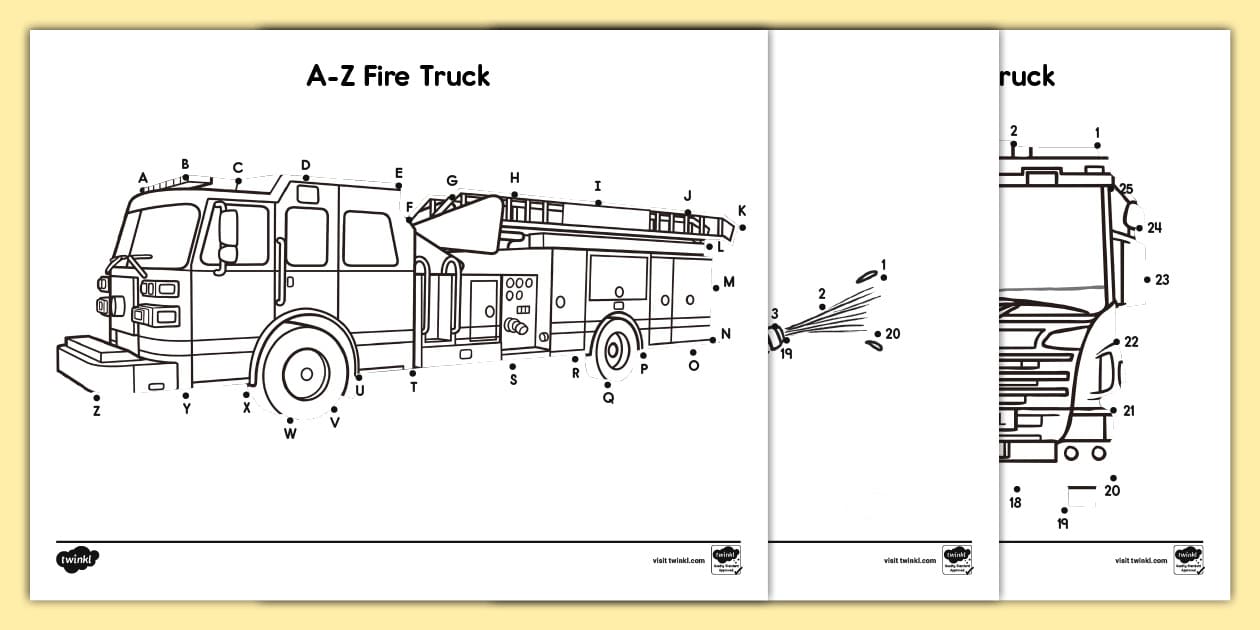 Connect the Dots Fire Truck Activities | Twinkl USA - Twinkl