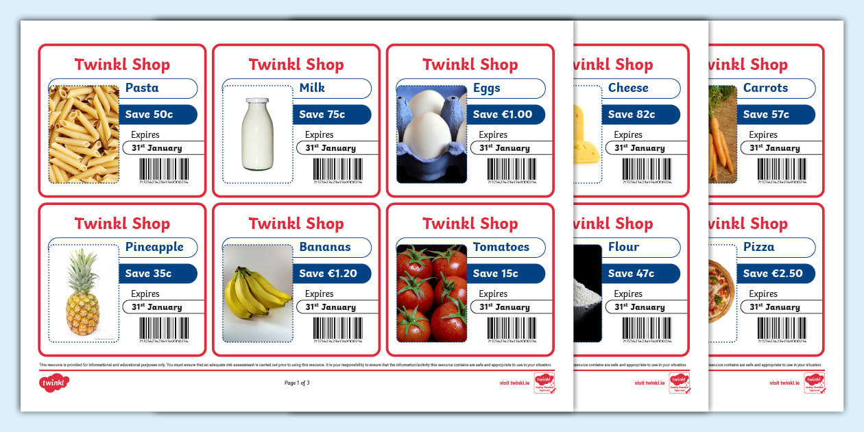 Supermarket Coupons - Editable (Teacher-Made) - Twinkl