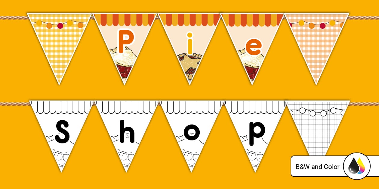 Pie Shop Dramatic Play Bunting (teacher made) - Twinkl