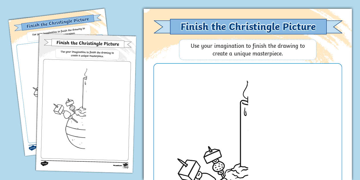 Finish the Christingle Picture Worksheet (teacher made)