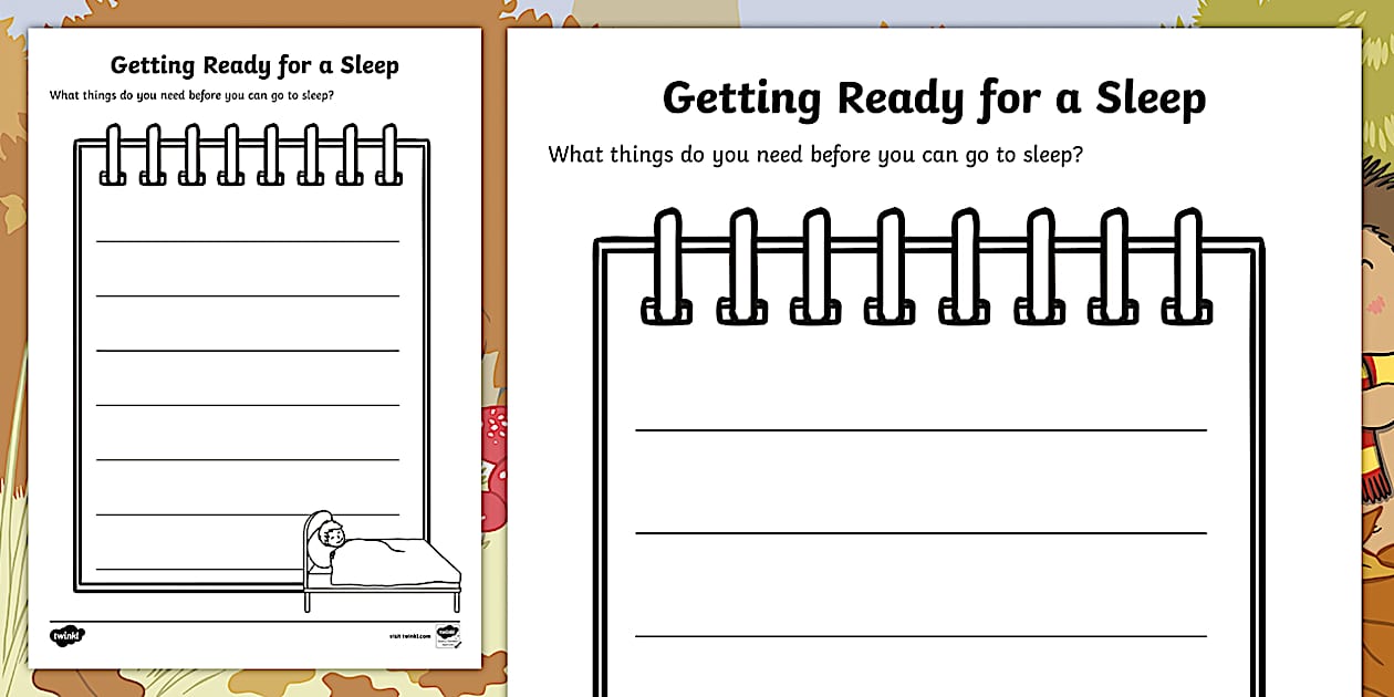 Getting Ready for a Sleep Writing Template (teacher made)