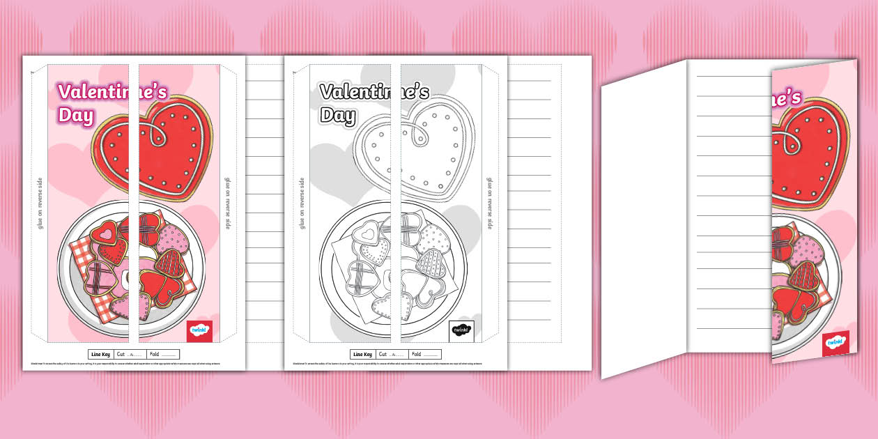 Valentine's Day Letter Folding Writing Template - Twinkl