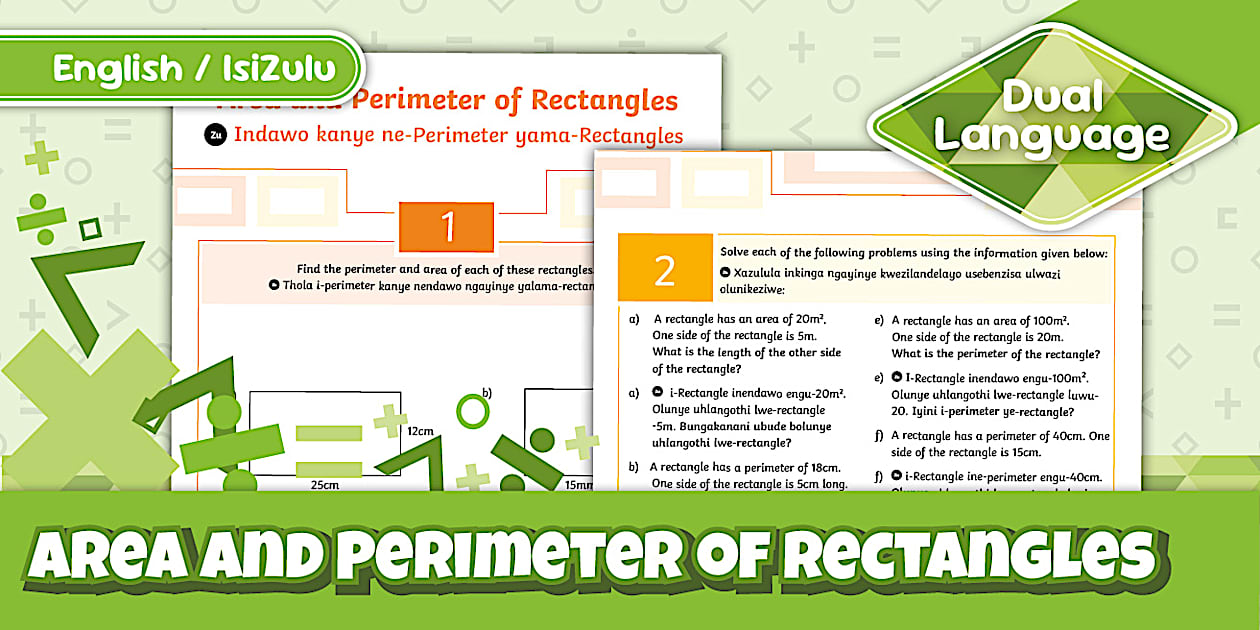 Area and Perimeter of Rectangles Worksheet | Twinkl ZA