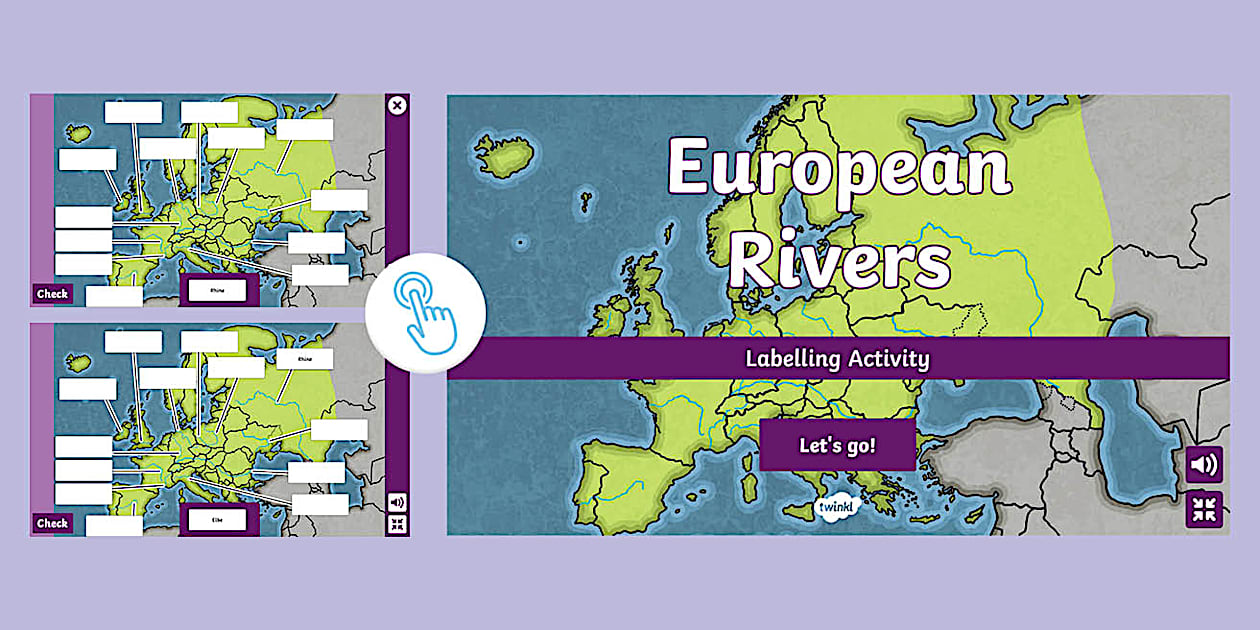 European Rivers Interactive Labelling Activity - Twinkl