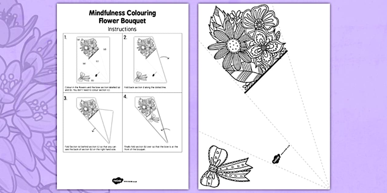 Adult Colouring Mindfulness Flower Bouquet (teacher made)