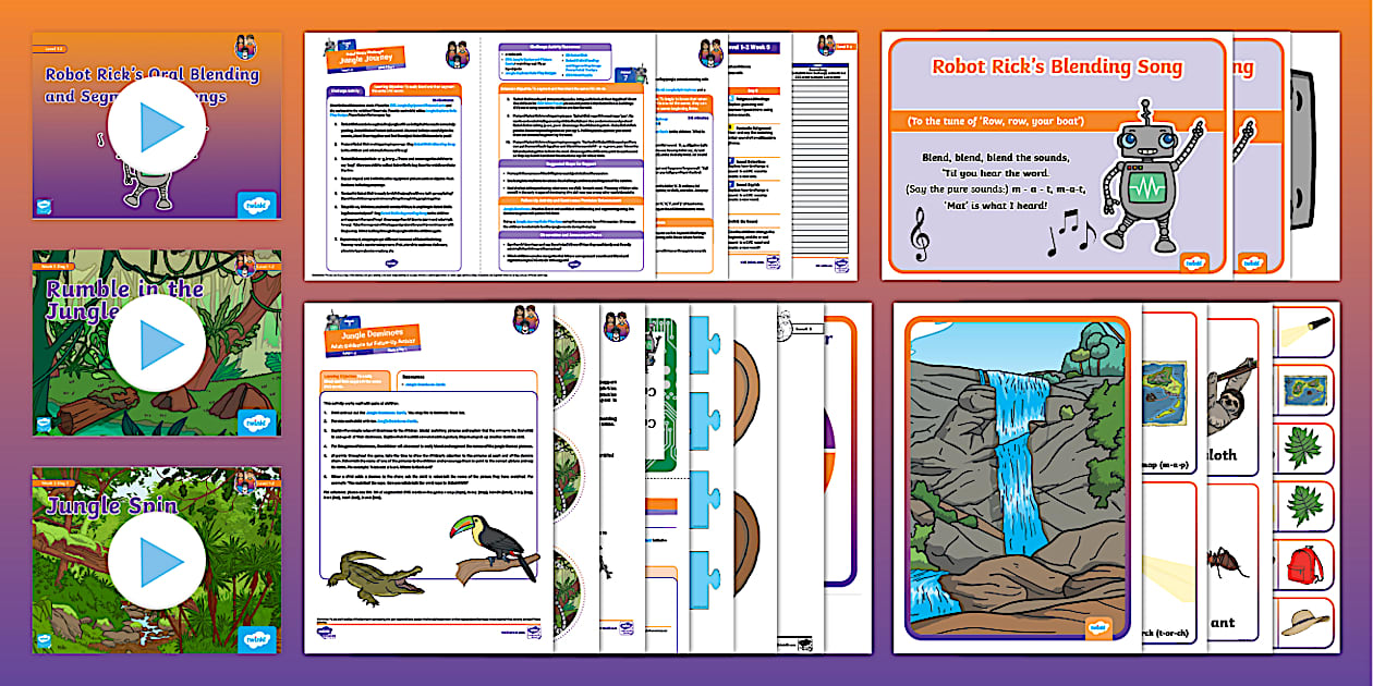 Twinkl Phonics Level 1-2 Week 5 Day 1 Jungle Themed Pack