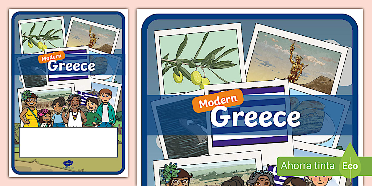 Greece Topic Book Cover (teacher made) - Twinkl