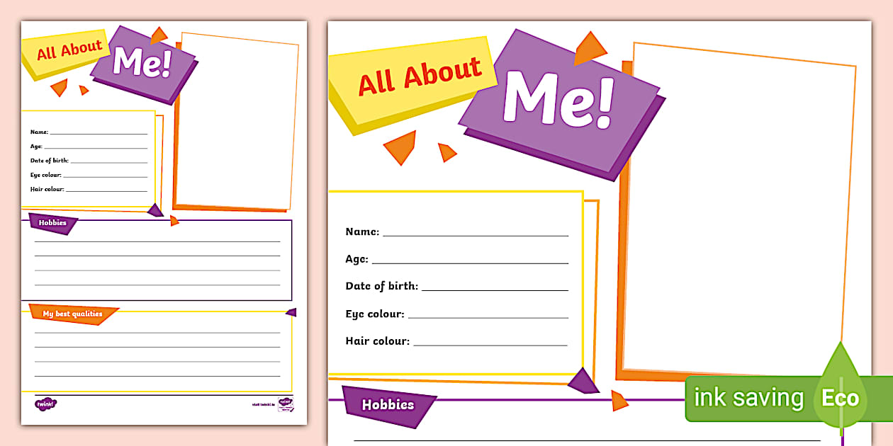 'All About Me' Writing Worksheet | Teacher-Made Primary Resource