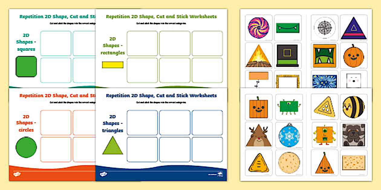 2D Shape Matching | Cut-and-Stick Worksheet | Twinkl SEND