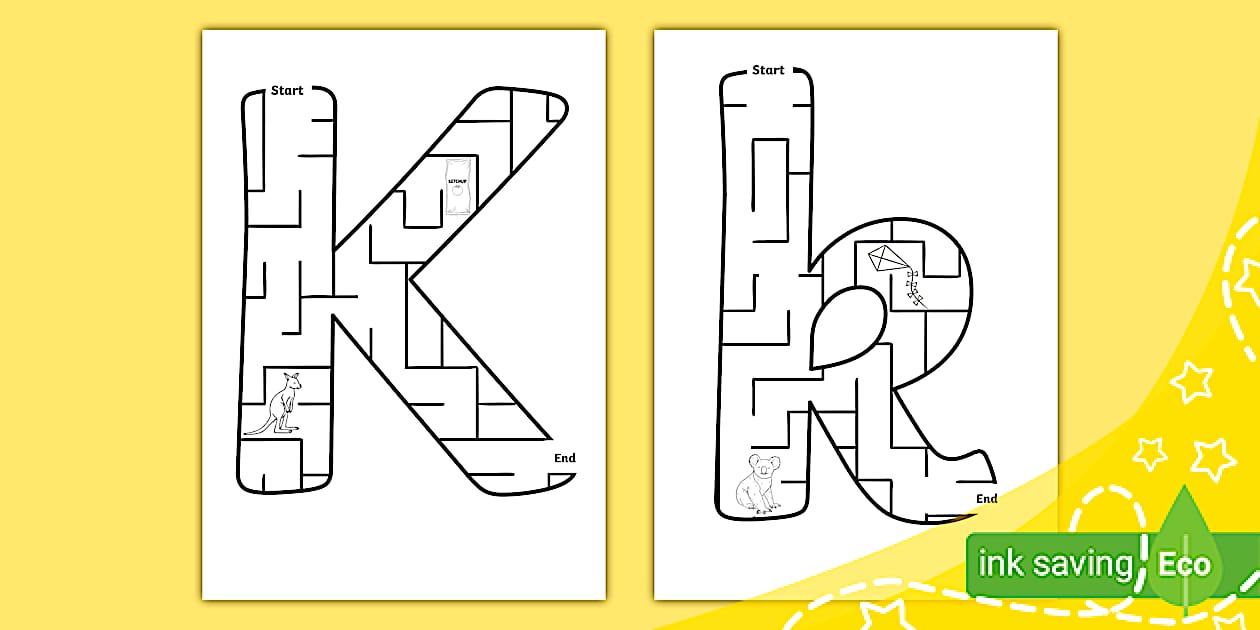 Alphabet Maze Kk (teacher made) - Twinkl