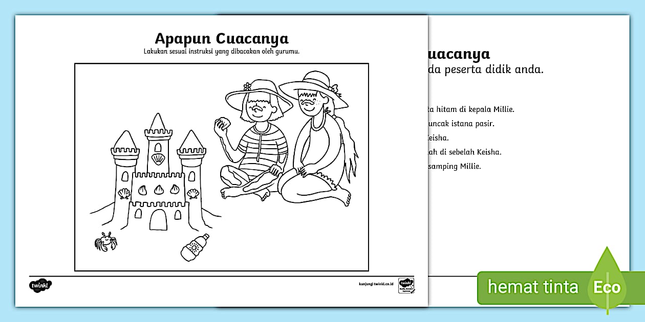 Lembar Kerja Menyimak dan Menggambar (teacher made) - Twinkl Lembar Kerja Menyimak dan Menggambar (teacher made) - Twinkl