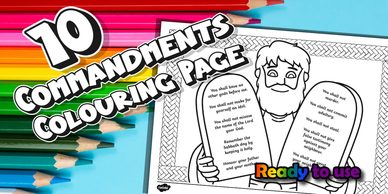 10 Commandments Colouring Page