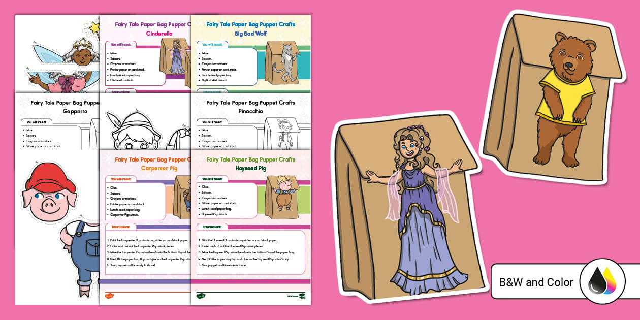 Fairy Tale Paper Bag Puppet Crafts