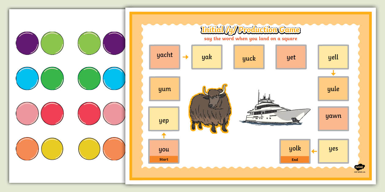 Initial 'y' Production Game (l'insegnante ha fatto) - Twinkl