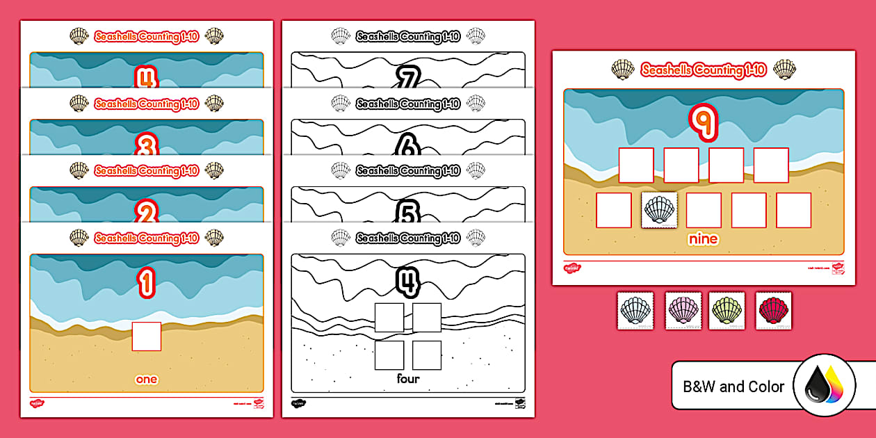 Seashells Counting 1-10 Activity Mats (teacher made)