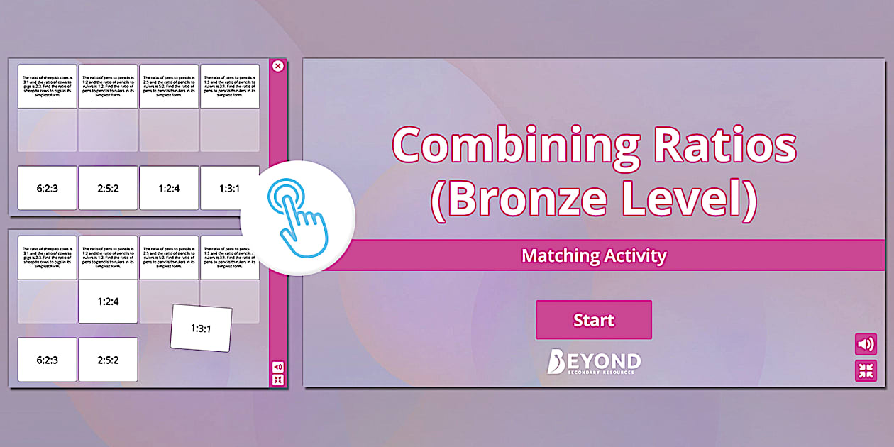 👉 Combining Ratios Interactive Matching Activity - Bronze | Beyond