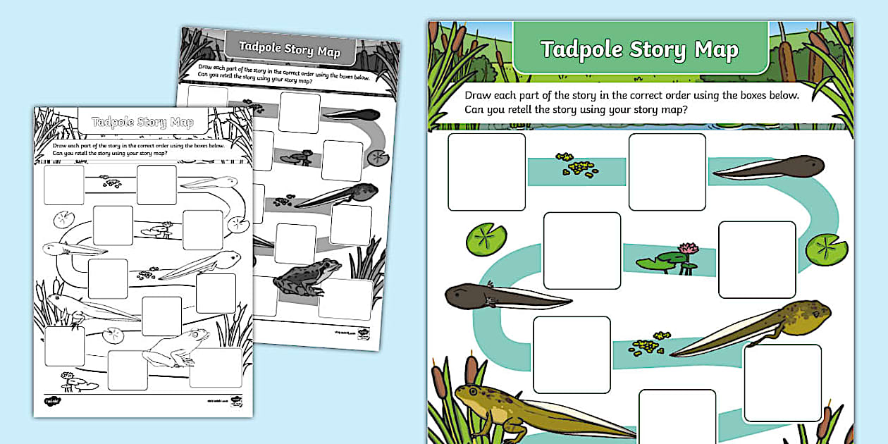 * NEW * Tadpole Story Map Template - English Story - Twinkl