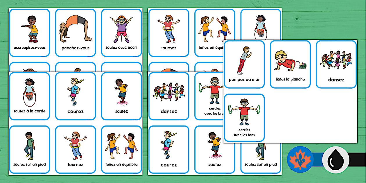 Gross Motor Skills: Match and Move Game French - Twinkl