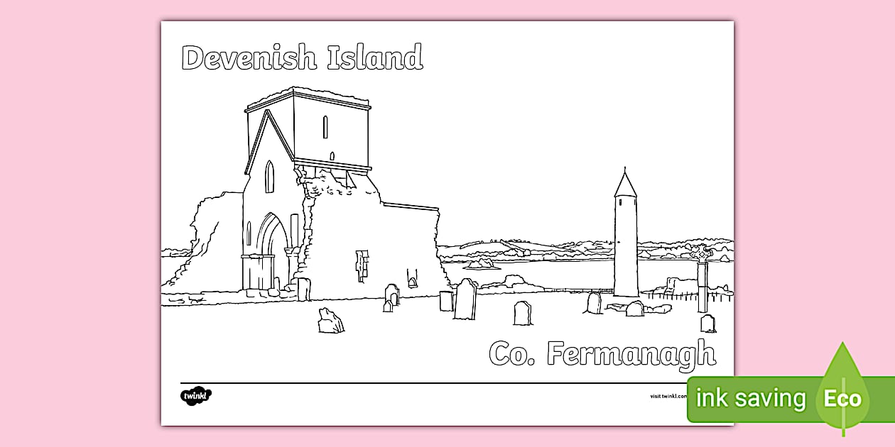 Devenish Island KS2 Colouring Page (teacher made) - Twinkl