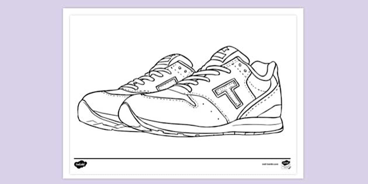Trainers Outline Colouring Sheet | Colouring Sheets - Twinkl