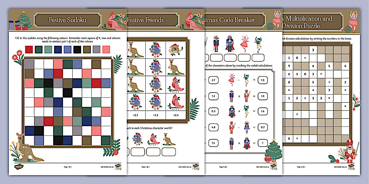 Christmas 5/6 Maths Puzzles (Teacher-Made) - Twinkl
